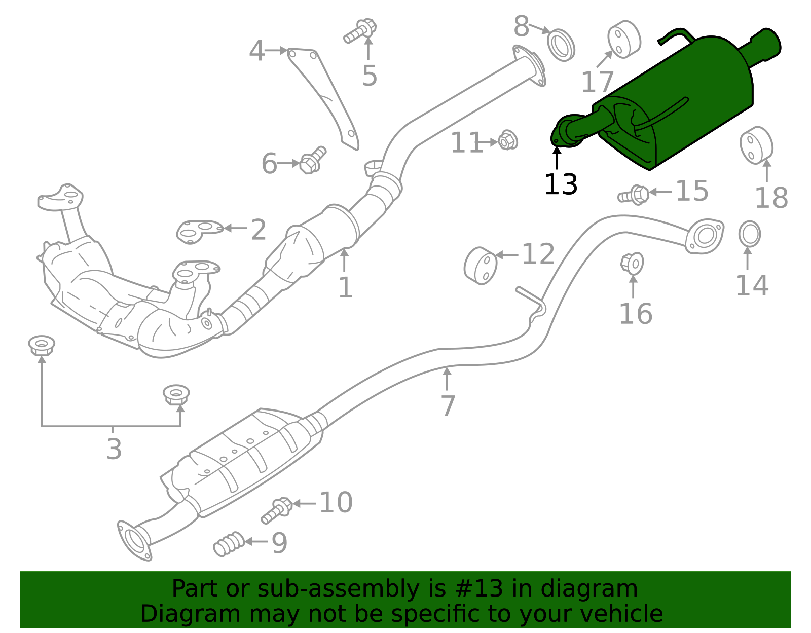 44300AN01B - High-Quality Exhaust Muffler for 2020-2025 Subaru Outback ...