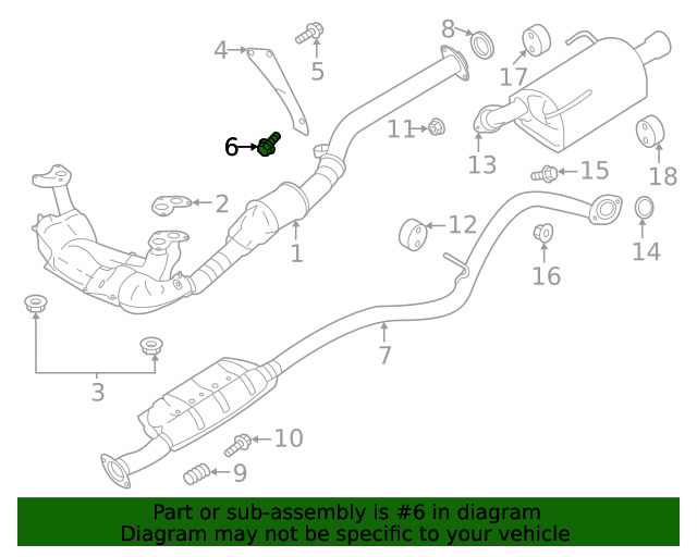 2020-2023 Subaru Converter & Pipe Lower Bolt 800510140 | Subaru Parts Store