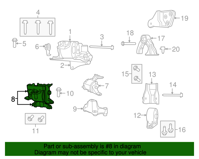 68398879AA - Inner Load Path Beam Right - 2015-2020 Jeep Renegade ...