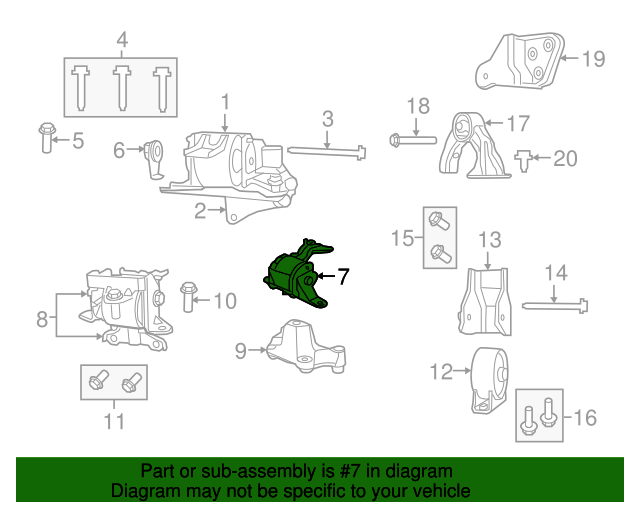 2014-2017 Jeep Trans Mount 68183993AE | TascaParts.com