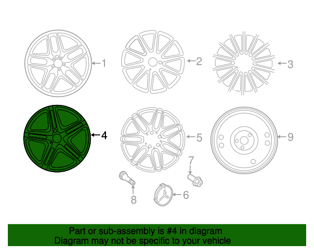 292-401-30-00-7X23 - Wheel Alloy - Front 2016-2019 Mercedes-Benz ...
