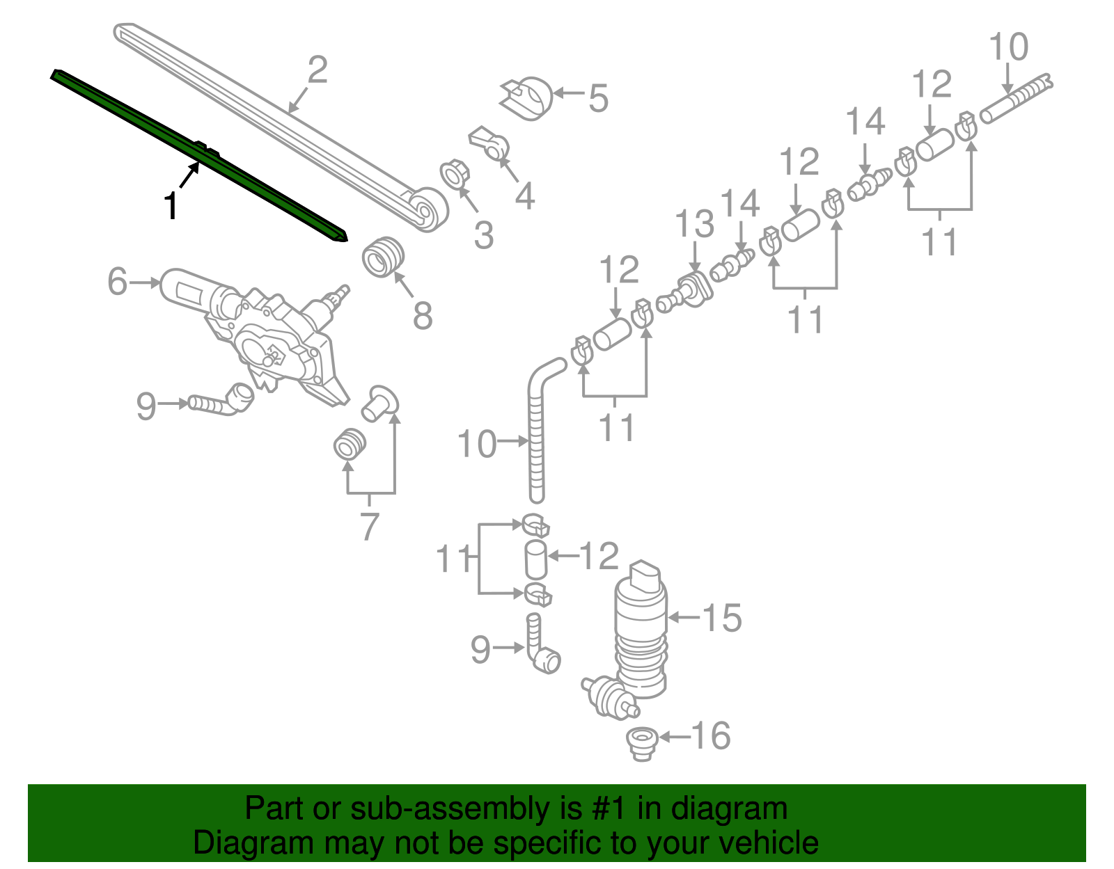 2009-2018 Audi Wiper Blade 8K9-955-425 | OEM Parts Online