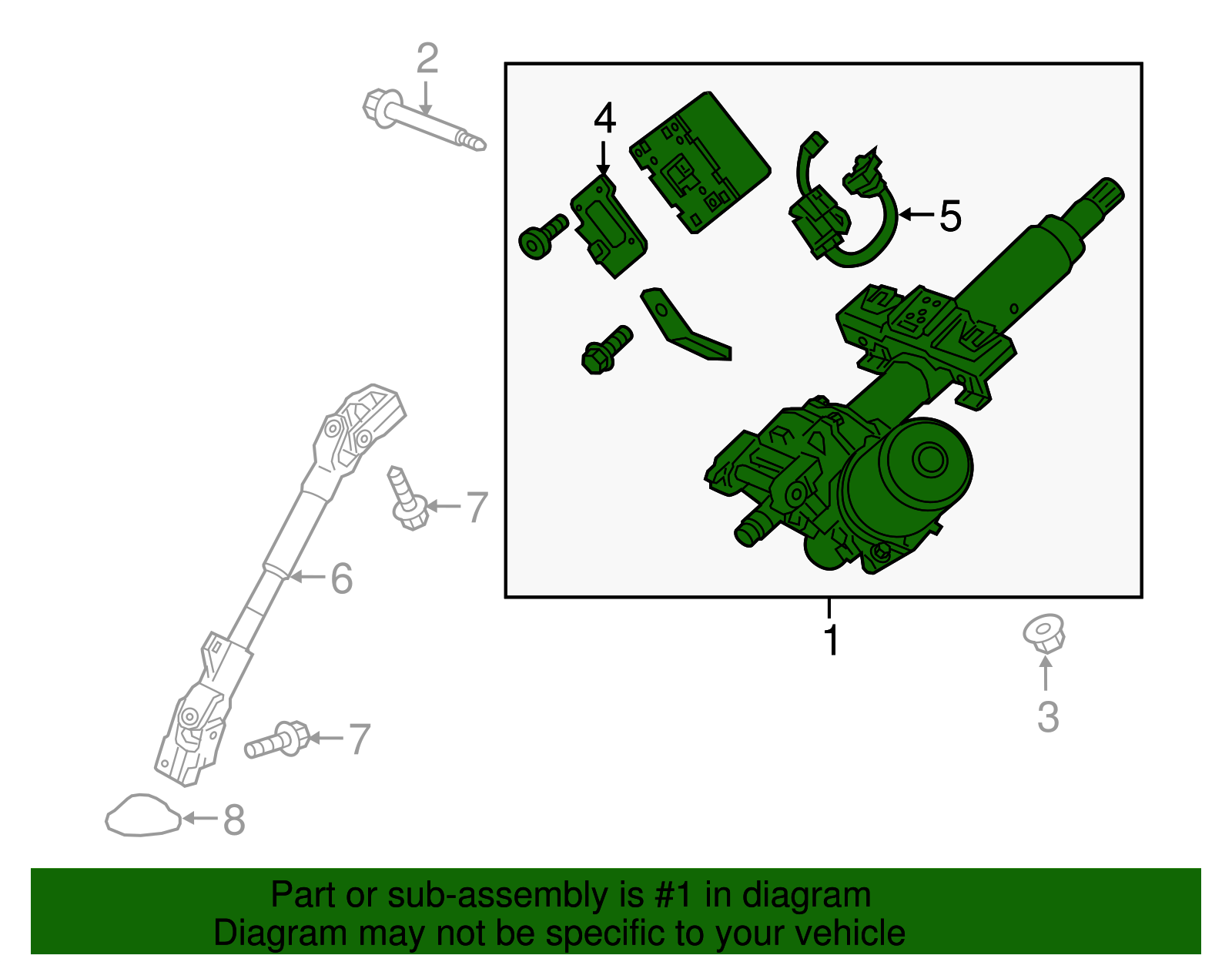 Steering Column with Assist Motor 42794625 | QuirkParts
