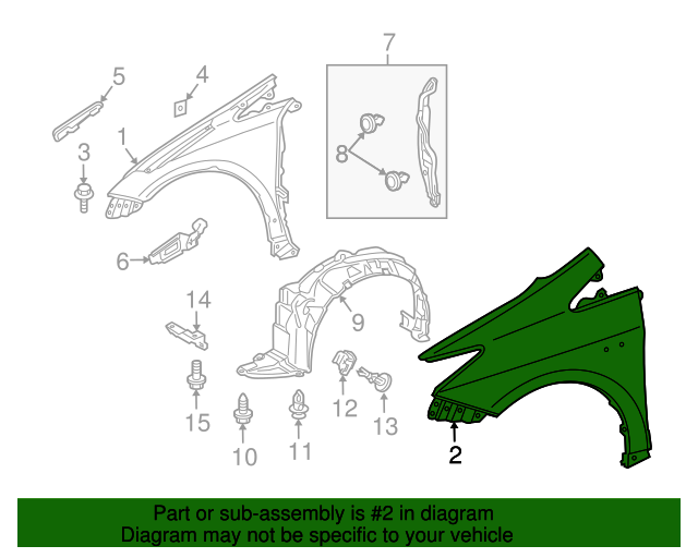 2013-2015 Toyota Fender 53802-47050 | OEM Vehicle Parts