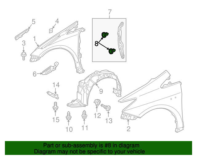 2010-2017 Toyota Rear Seal Upper Clip 53857-47020 | Toyota Parts Center