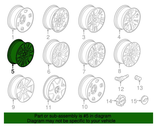 2015-2016 GM 17x8-Inch Aluminum Wheel 94775677 | GMPartsDirect.com