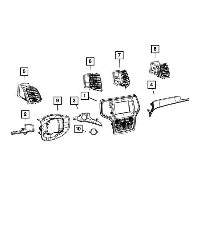 2014-2021 Jeep Grand Cherokee Instrument Panel Applique 5QX22AAAAA | My ...