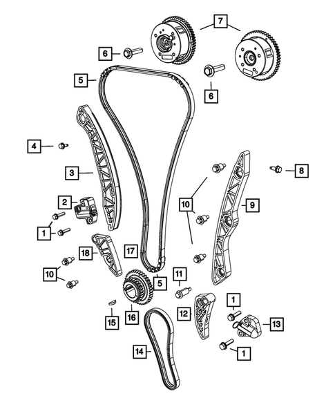 Timing Belt/Chain and Cover and Balance Shaft for 2016 Dodge Journey ...