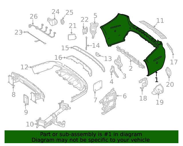 Exchange Trim, Bumper 166-885-02-00-64-9999 | MB OEM Parts