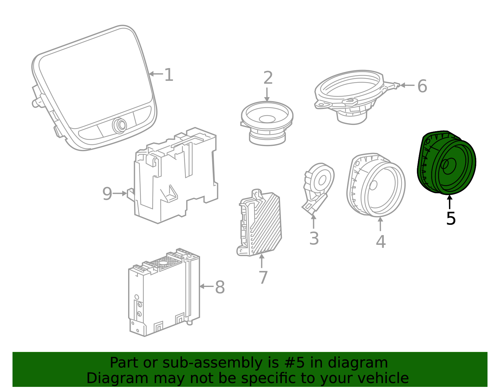 2016-2025 Chevrolet Malibu Rear Dr Speaker 85123413 GM | GMPartsDirect.com