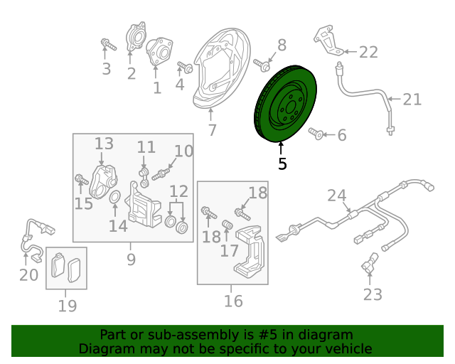 2017-2024 Audi Disc Brake Rotor Rear 4M0-615-601-P | OEM Parts Online