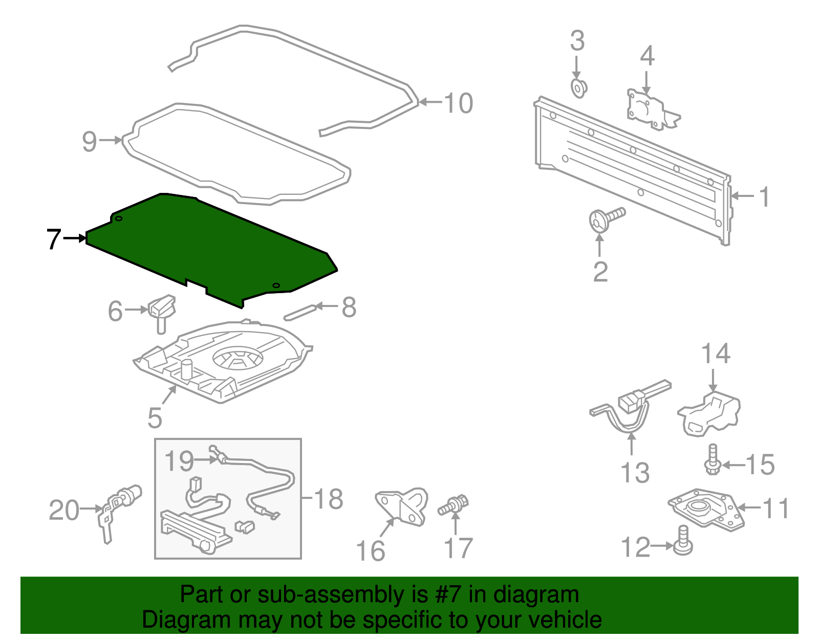 OEM 2017-2025 Honda Ridgeline Cargo Cover 74730-T6Z-A90 | Honda ...