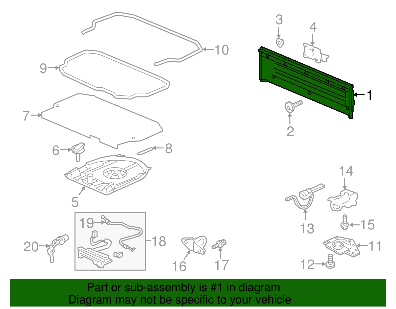 74750-T6Z-A10 - Headboard Bed - 2017-2020 Honda Ridgeline | Genuine Honda Parts