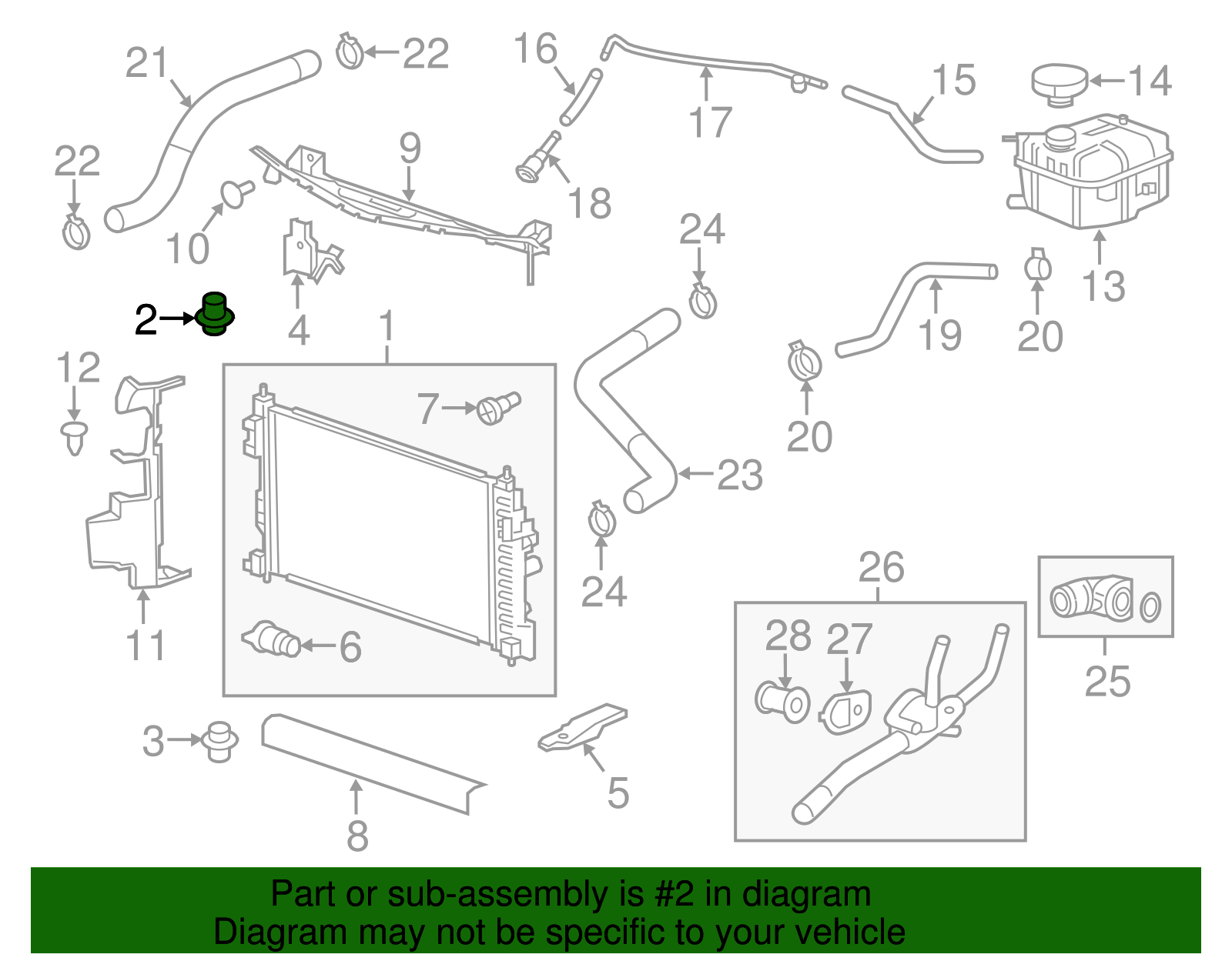 2010-2022 GM Radiator Upper Insulator 13306606 GM | GMPartsDirect.com