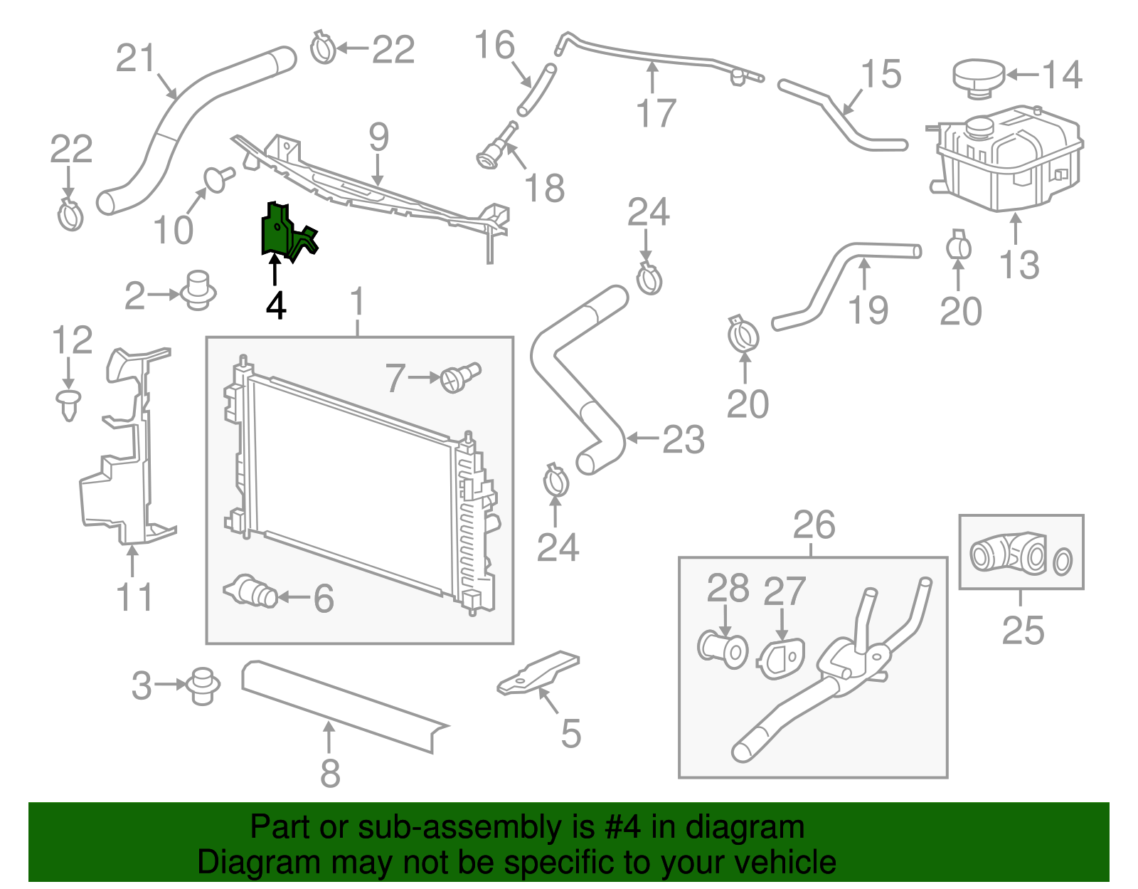 2010-2020 GM Radiator Upper Bracket 13256220 GM | GMPartsDirect.com