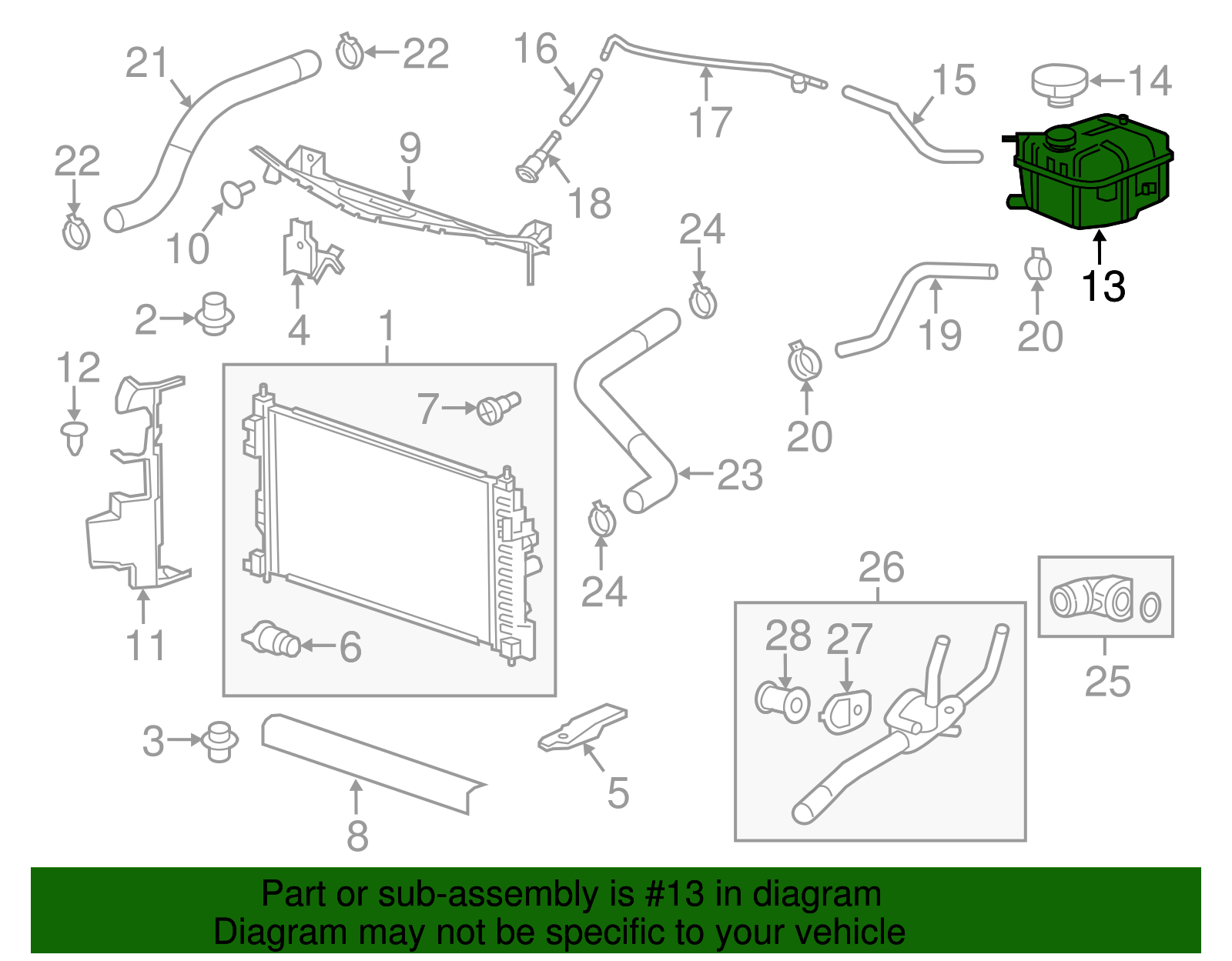 2010-2020 GM Radiator Surge Tank 22950436 GM | GMPartsDirect.com