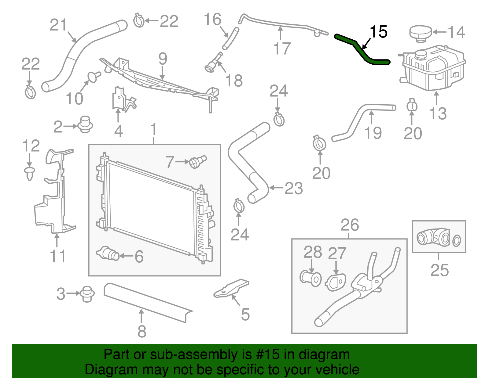 2012-2020 GM Engine Coolant Air Bleed Hose 12637185 GM | GMPartsDirect.com