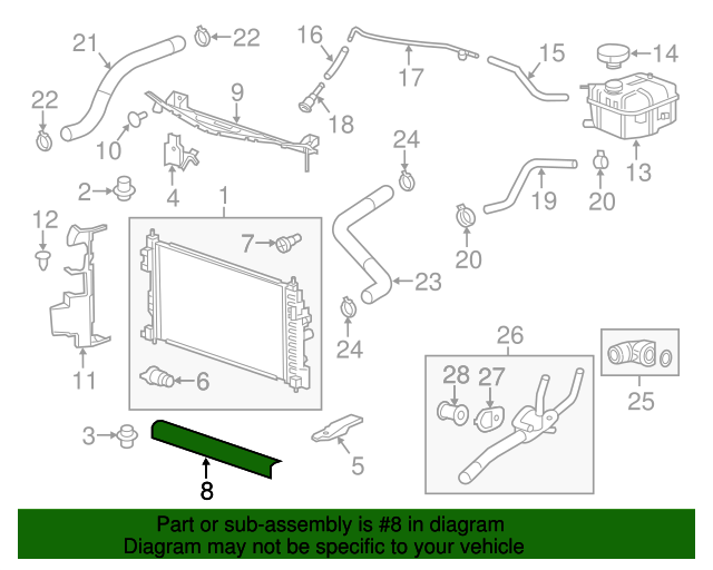 2012-2020 GM Radiator Air Seal 22867535 | TascaParts.com