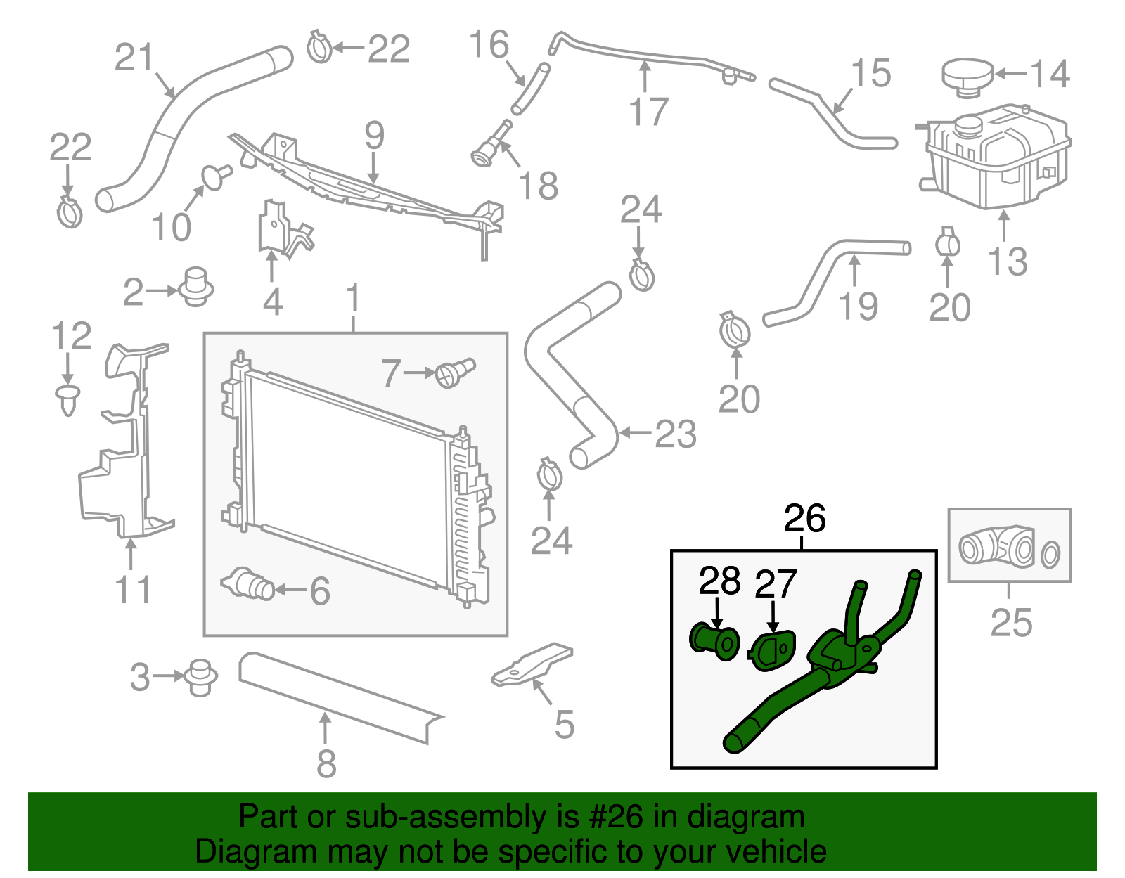 2007-2020 GM Engine Coolant Thermostat and Housing Assembly 12681132 ...