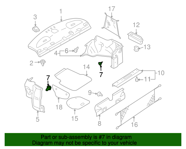 1993-2008 Nissan Trunk Side Trim Clip 01553-04941 | TascaParts.com