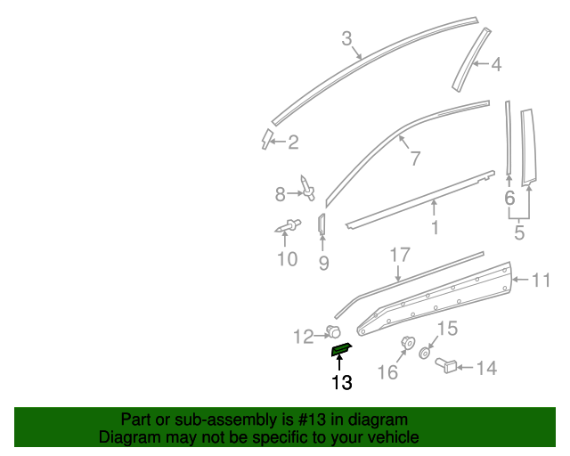 2018-2019 Toyota C-HR Lower Molding Retainer 75392-F4010 | Toyota Parts ...