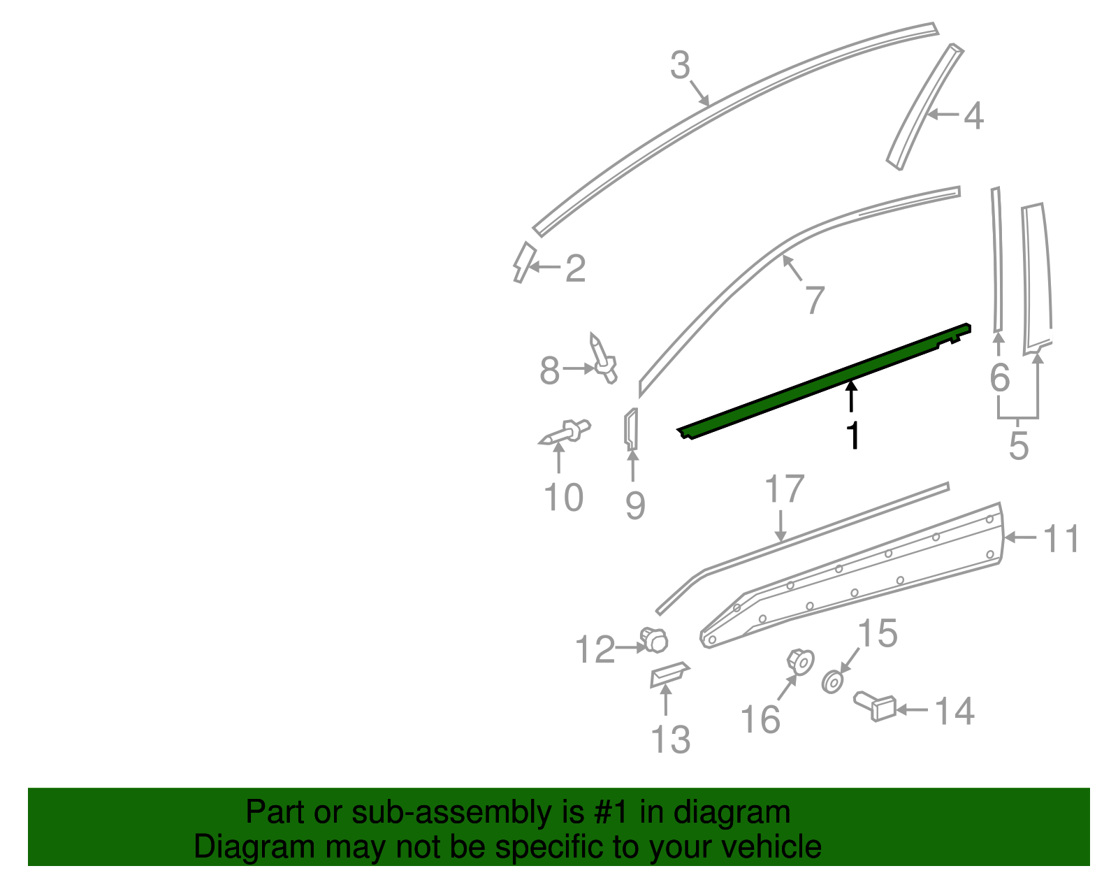 Genuine Toyota Belt Molding part# 75720-10090 for 2019-2022 Toyota C-HR ...