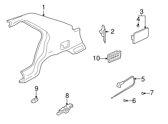 2001-2006 Hyundai Elantra Quarter Panel 71504-2DA20 | QuirkParts