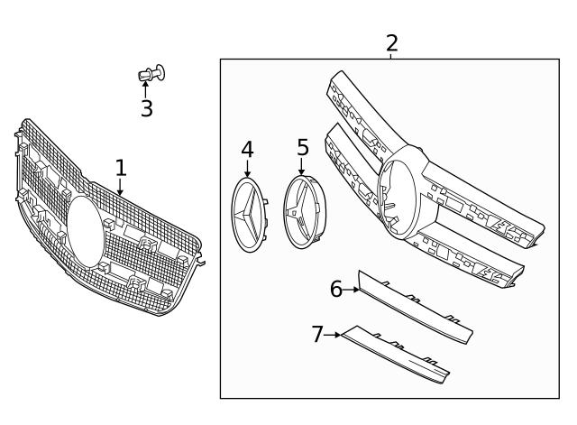 166-880-02-85-9040 - Grille 2013-2016 Mercedes-Benz | Mercedes-Benz USA ...