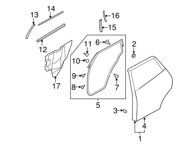 2007-2014 Nissan Door Weather-Strip Clip 80850-89922 | TascaParts.com