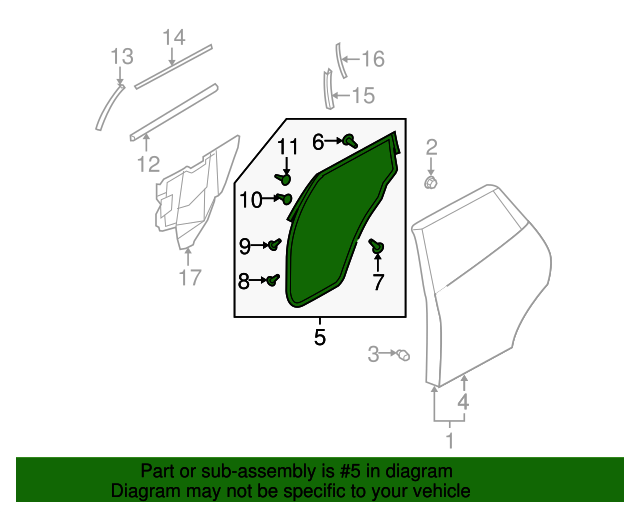 82830-1AA3A - Surround Weather-Strip - 2009-2014 Nissan Murano | Nissan ...
