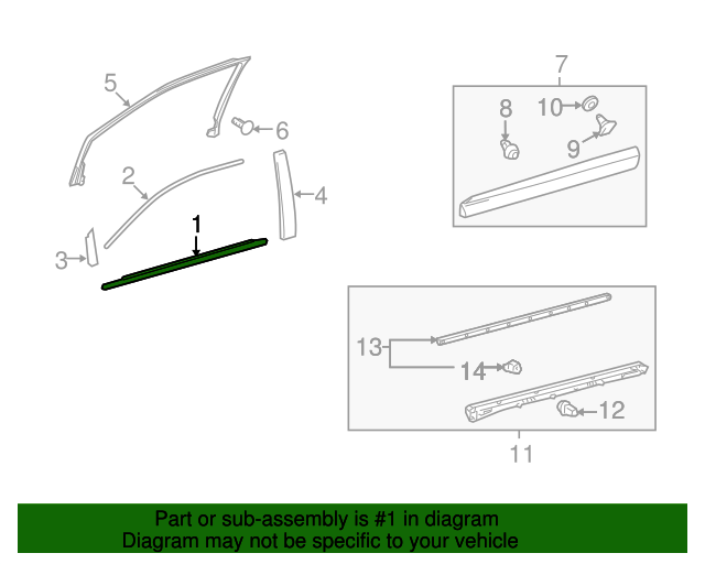 75710-0E020 - Belt Molding - 2010-2015 Lexus | My L Parts