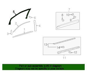 67664-0E020 - Window Trim 2010-2015 Lexus | AutoNationParts.com