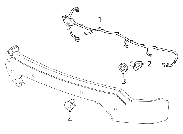 2019-2021 GMC Sierra 1500 Front Object Alarm Sensor Wiring Harness ...