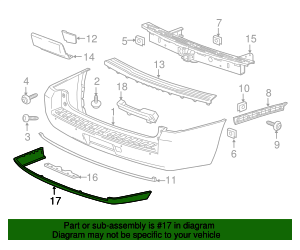 2015-2020 Cadillac Escalade ESV Rear Bumper Lower Fascia 84515908 GM ...