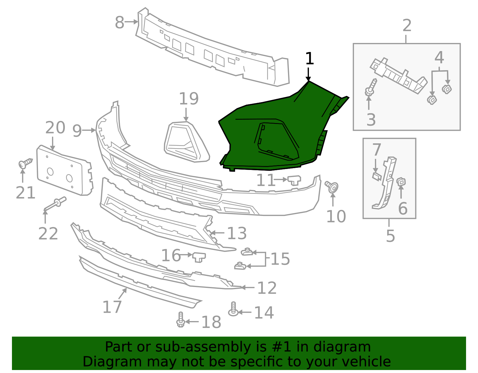 2019-2022 Chevrolet Blazer Front Driver Side Upper Bumper Cover ...