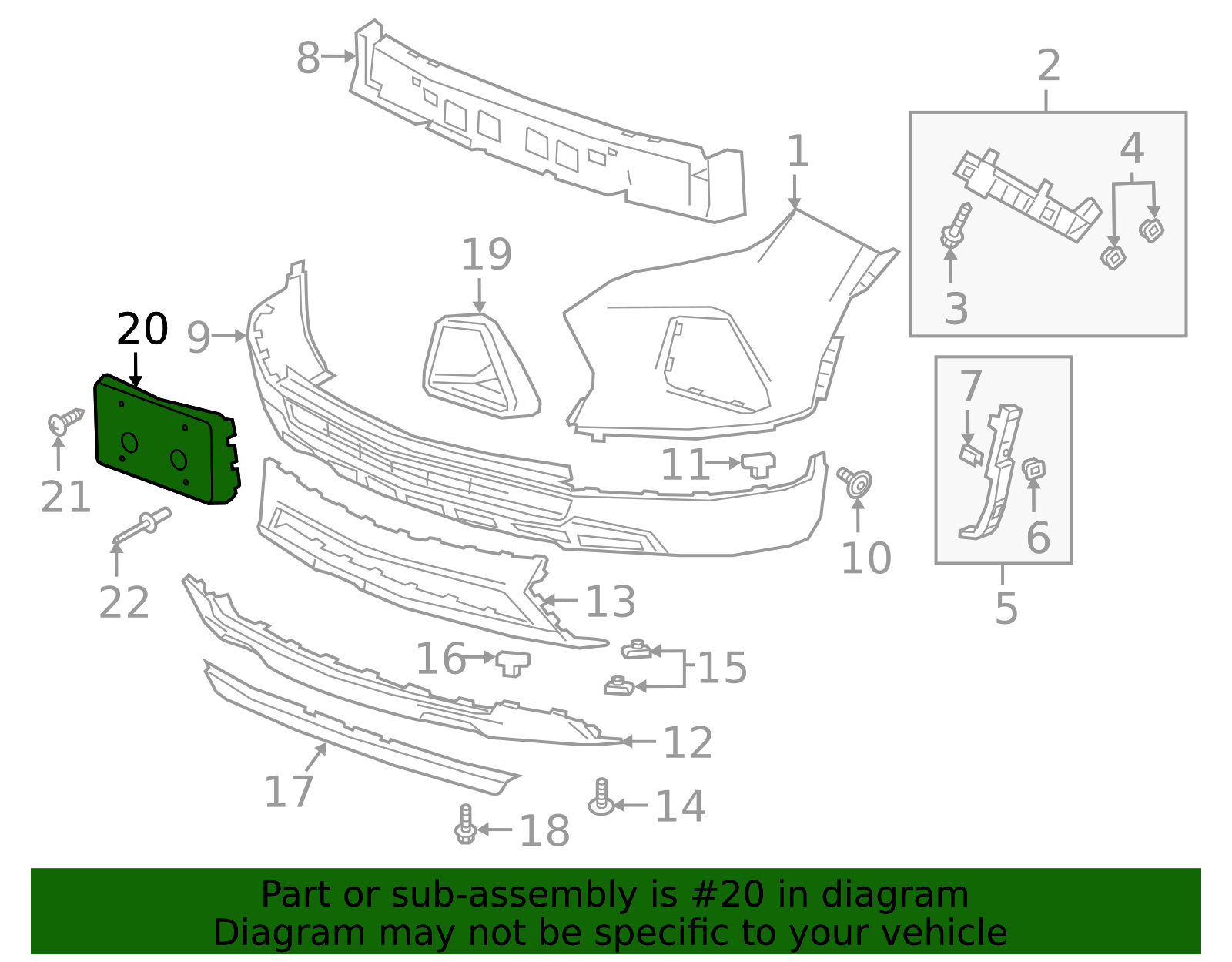 2019-2022 Chevrolet Blazer Front License Plate Bracket 84931994 | GM ...