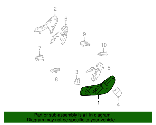 204-918-08-30-9051 - Recline Cover 2008-2014 Mercedes-Benz | Mercedes ...