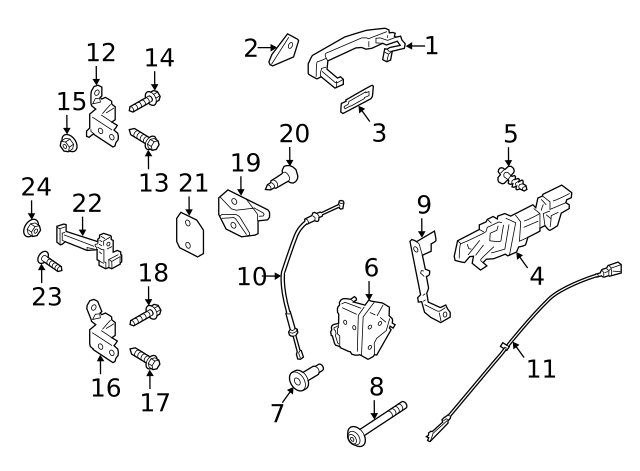 Genuine OEM Ford Part - Handle, Outside JB3Z-2122404-F | Genuine OEM ...