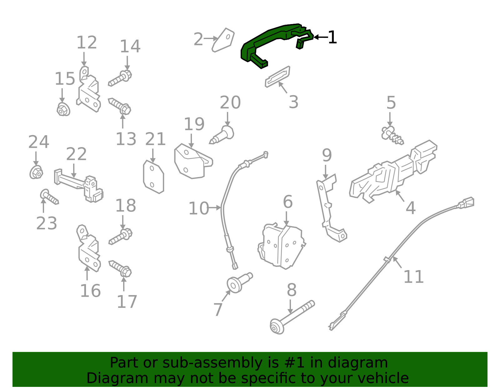 Genuine OEM Ford Part - Handle, Outside JB3Z-2122404-F | Genuine OEM ...