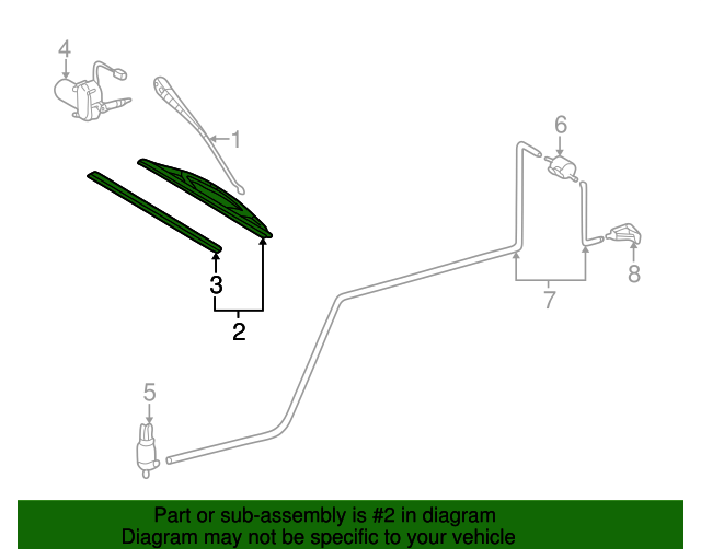 4638200345 - Rear Blade 2002-2018 Mercedes-Benz | Mercedes-Benz USA Parts
