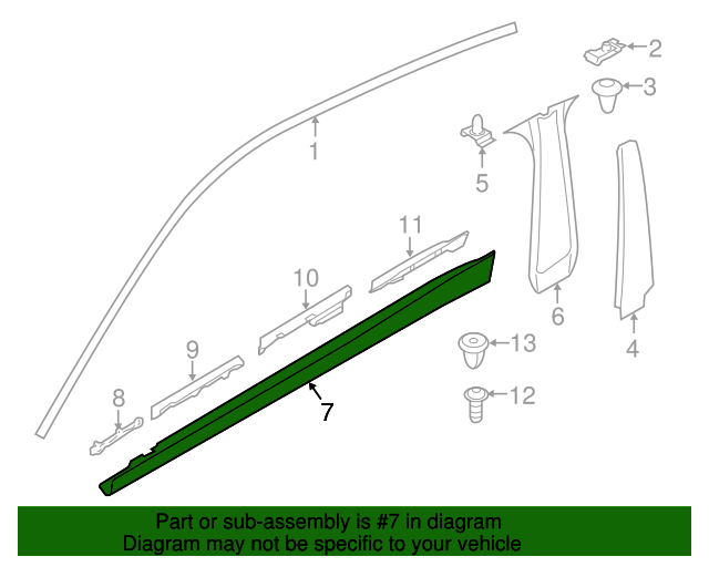 51778061651 - 2014-2019 BMW Rocker Molding (51-77-8-061-651) | BMW of ...