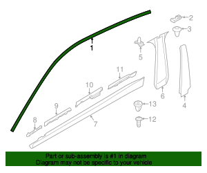 51-33-7-433-423 - Roof Panel Reveal Molding 2014-2019 BMW ...