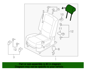2006-2007 Mazda 5 Headrest C250-88-240A-02 | Retail Performance Auto Parts