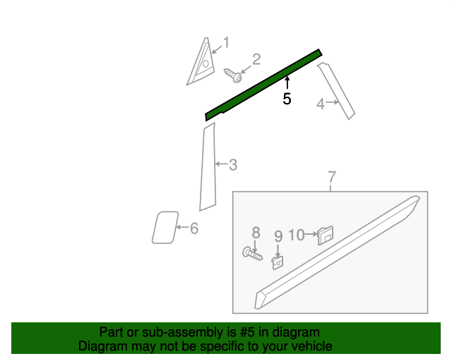 2017-2021 Kia Upper Molding 83850-G5000 | QuirkParts