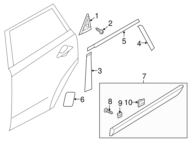 87731-G5100 - Lower Molding 2018-2021 Kia Niro | Kia.Parts Store