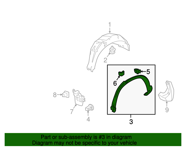 74450-T0A-A01 - Protector L Rear Wheel Arch - 2012-2016 Honda CR-V ...