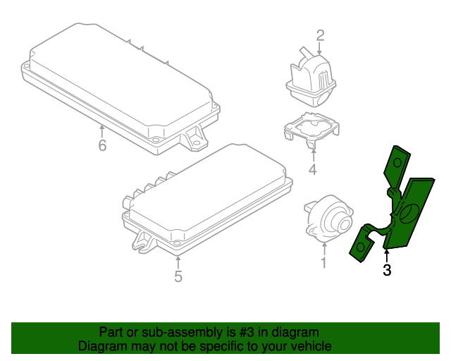 51117203825 - 2009-2015 BMW Side Camera Mount Bracket (51-11-7-203-825 ...