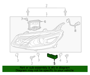 2016-2024 Chevrolet Malibu Passenger Side Headlamp Bracket 23127425 GM ...