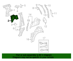 2012-2015 Scion iQ Pillar Center Body In 61346-74020 | Toyota Parts Center