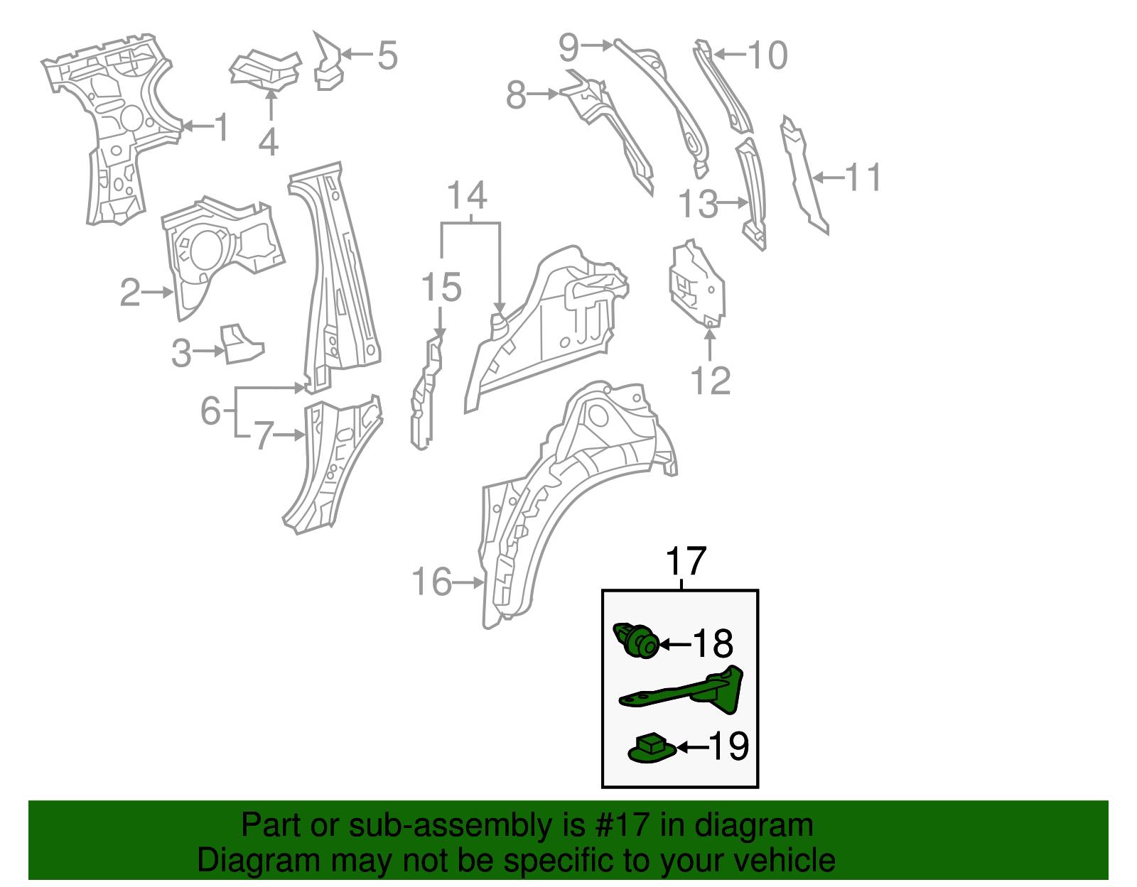2012-2015 Scion iQ Plate Rear Wheel Hous 65632-74010 | Toyota Parts Center